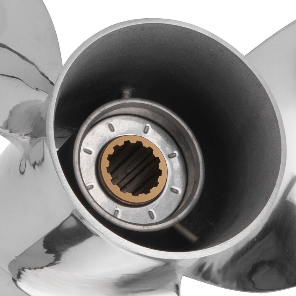 13 1/4 x 17 Stainless Steel Boat Propeller 15 Spline Fit Yamaha 50-130 ...