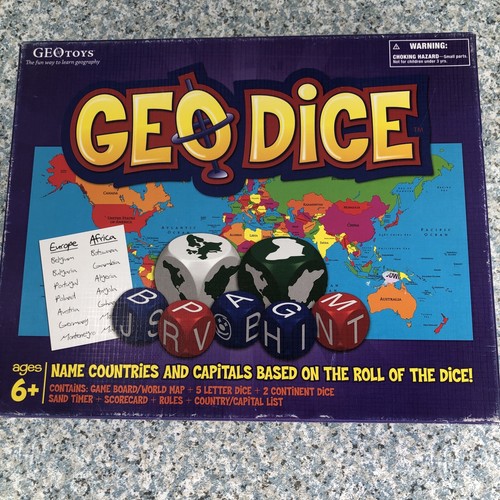 Geo Dice Board Game Dice Geography Countries Capitals Educational 2012 ...