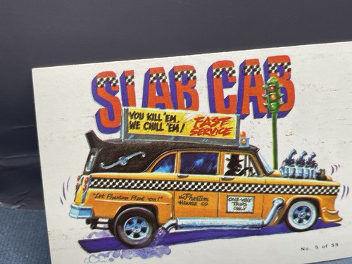 1980 Topps Weird Wheels Puzzle #5 Slab Cab Taxi Fast Service Hot Rod ...