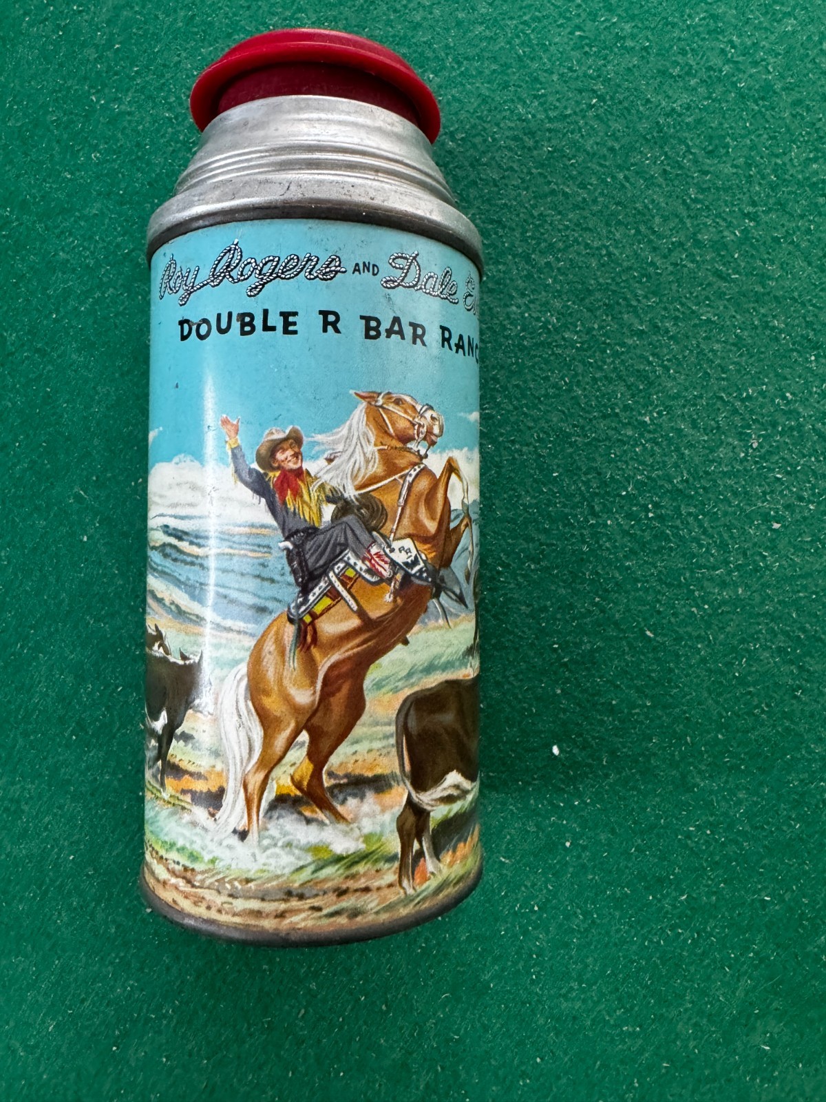 1950's Thermos No. 2177 Roy Rogers And Dale Evans Double R Bar Ranch w ...
