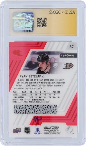 Ryan Getzlaf Anaheim Ducks Signed 2020-21 Upper Deck Synergy #57 CGC 10 ...