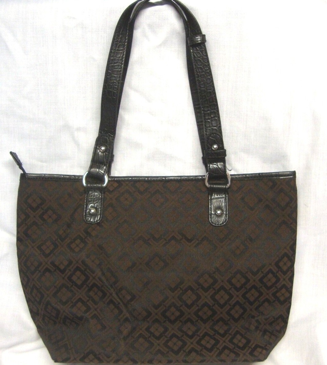Nine & Co Handbag ~ Women ~ Brown Checker Shoulder Bag | eBay