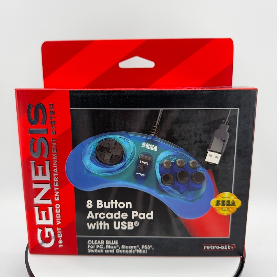 Retro-Bit Official Sega Genesis USB Controller 8-Button Arcade Pad | eBay