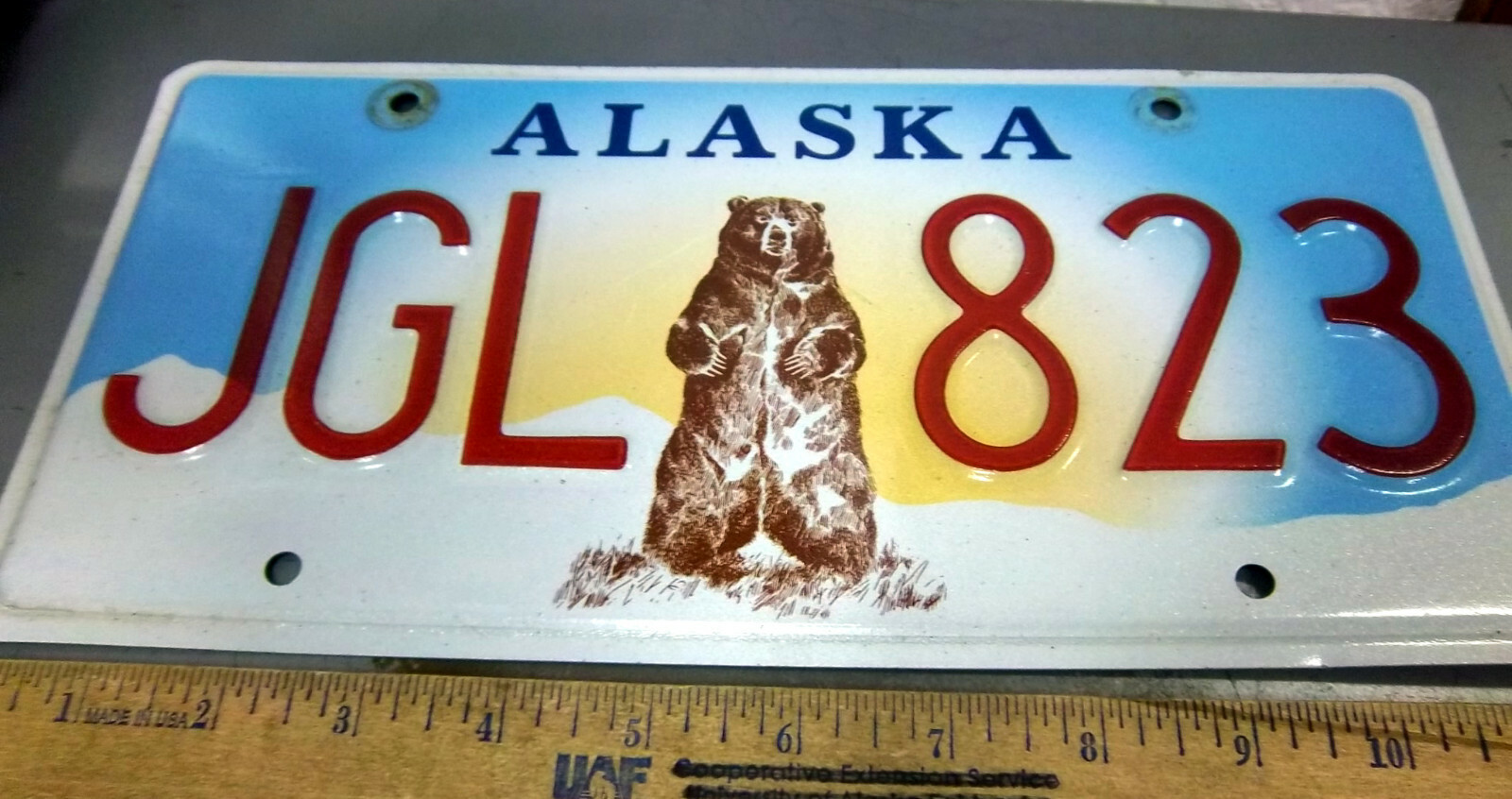 Alaska License Plate reissue Kodiak bear style plate, 2015 issue, JGL ...