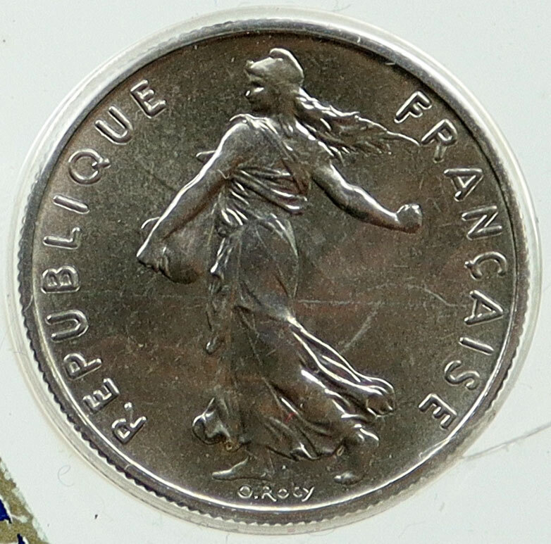 1976 FRANCE w La Semeuse Sower Woman VINTAGE OLD 1/2 Franc French Coin ...
