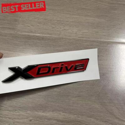 1PC Black Red XDrive Emblem Nameplate Rear Trunk Badge Side Sport X ...