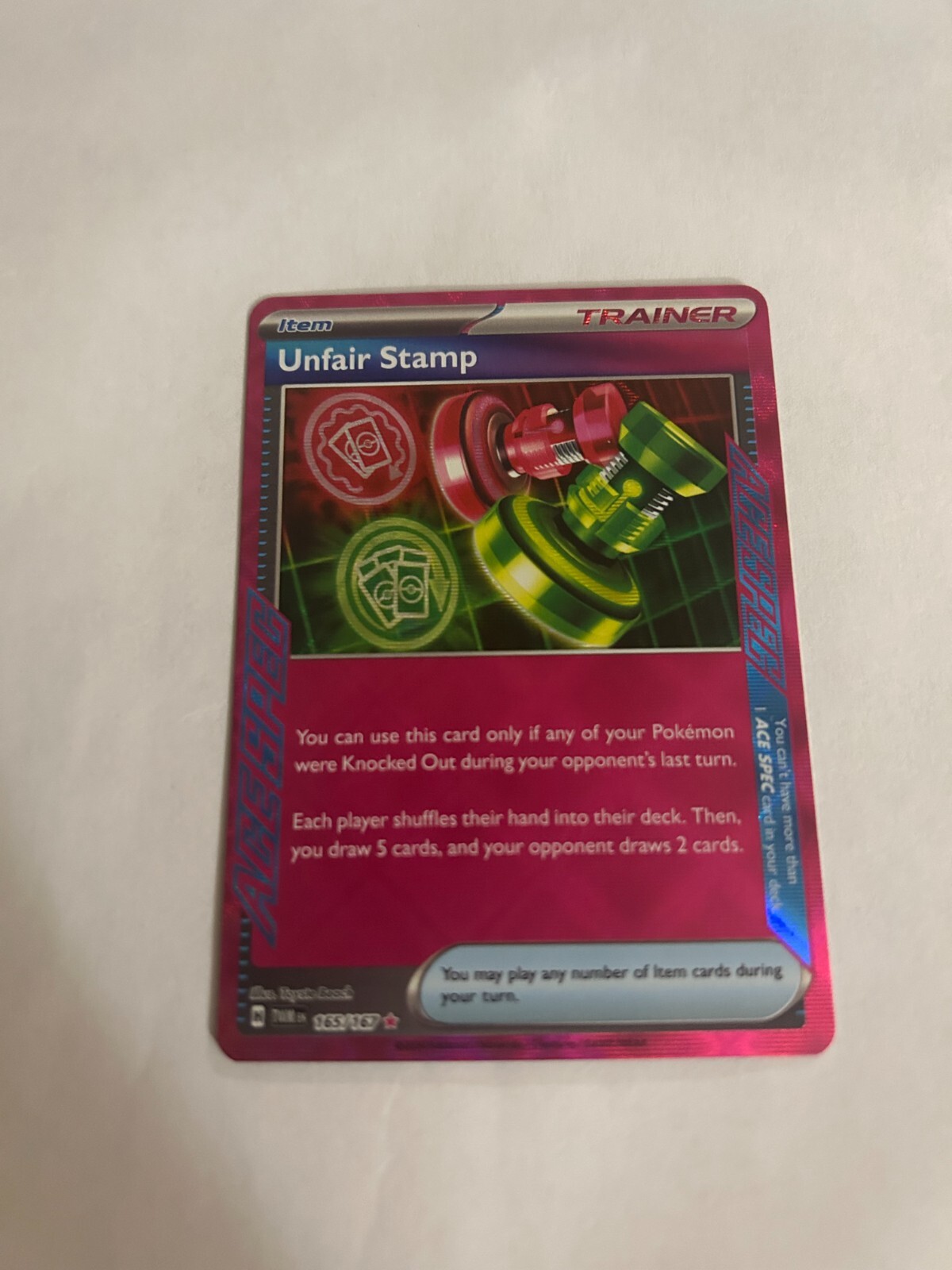 Pokémon Unfair Stamp Ace Spec 165/167 TWM Twilight Masquerade NM | eBay
