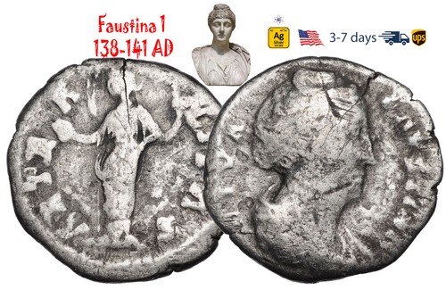 Ancient Roman Empire Coin Silver Faustina 1 138 141 AD Wife ANTONINUS ...