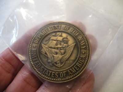 Vtg 1893 USN Department of the Navy Chief Petty Officer Challenge Coin ...