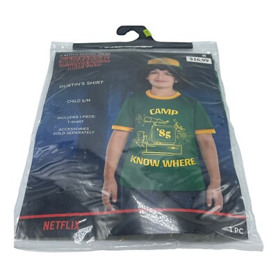 NETFLIX Stranger Things Official Dustin's Camp Know Where '85 T Shirt ...