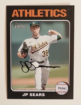 2024 TOPPS HERITAGE #325 JP SEARS BLACK BORDER SP LIMITED #/50 OAKLAND ...