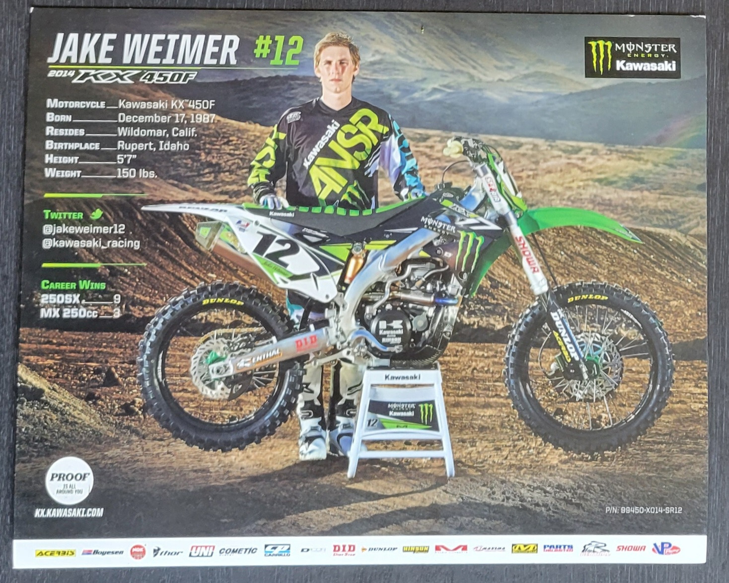 Jake Weimer | 2014 Monster Energy Kawasaki Motocross | Signed Poster | eBay
