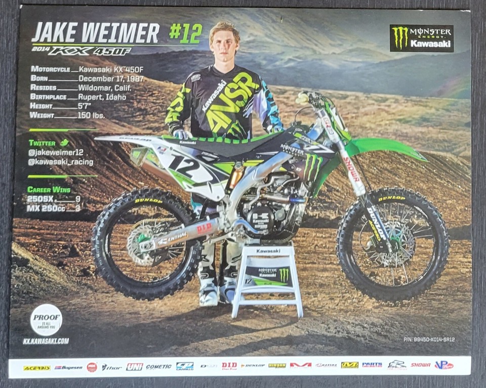 Jake Weimer | 2014 Monster Energy Kawasaki Motocross | Signed Poster | eBay