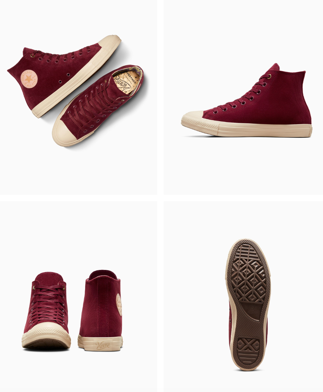 NEW Women's CONVERSE x Wonka High Swirl Oompa Shoes A08154C A08153C ...