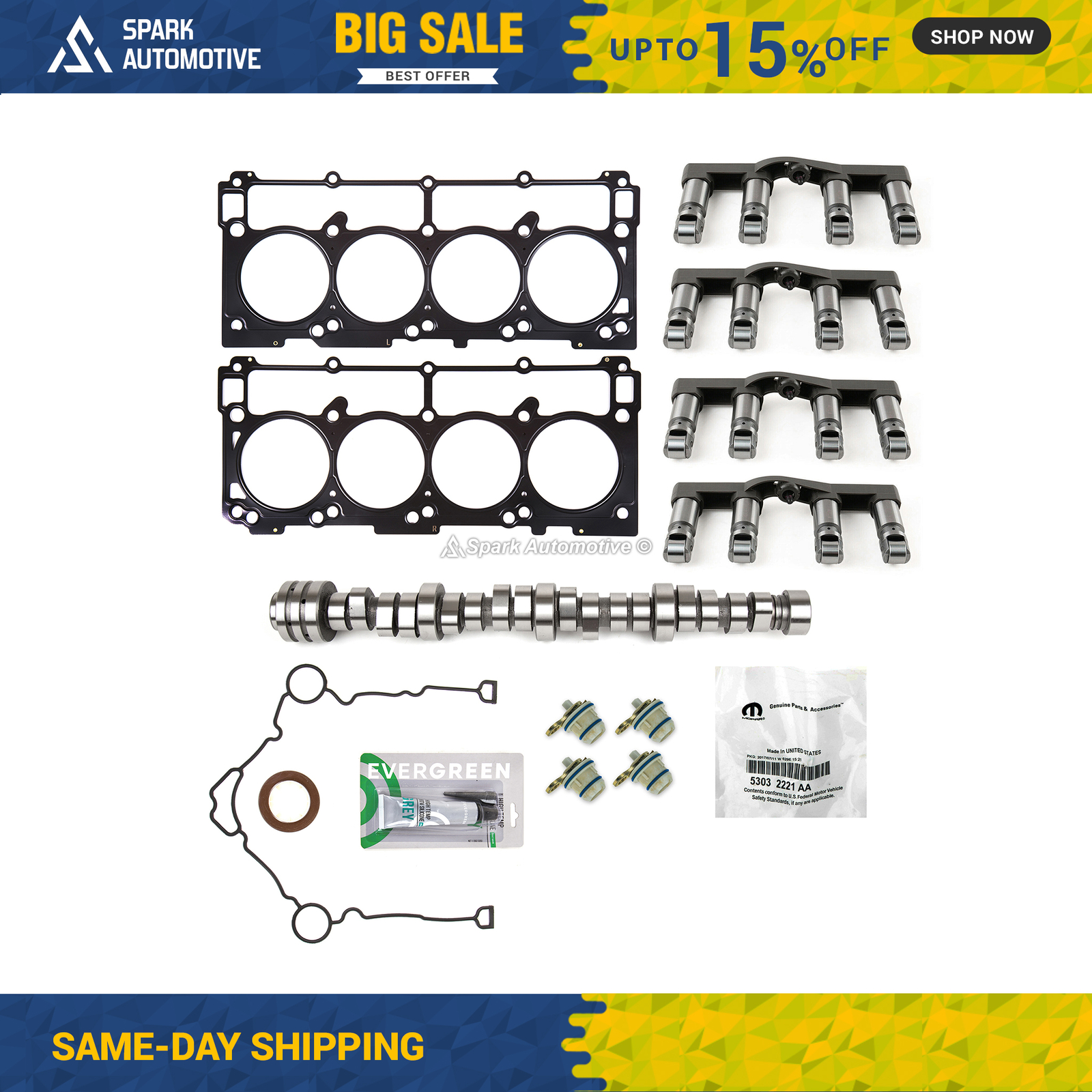 Non MDS Lifters & Plugs Kit for 09-16 Chrysler Dodge Jeep 5.7L Hemi ...