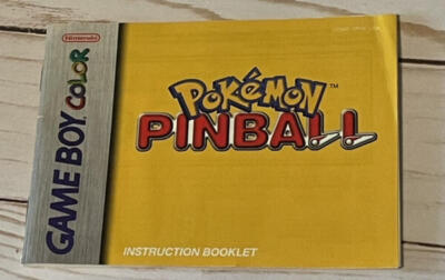 Nintendo Game Boy Color MANUAL ONLY for Pokemon Pinball (Nintendo Game ...