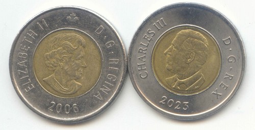 Canada 2006 Bottom Date 2023 Toonie Two Dollar Canadian $2 Exact Set ...