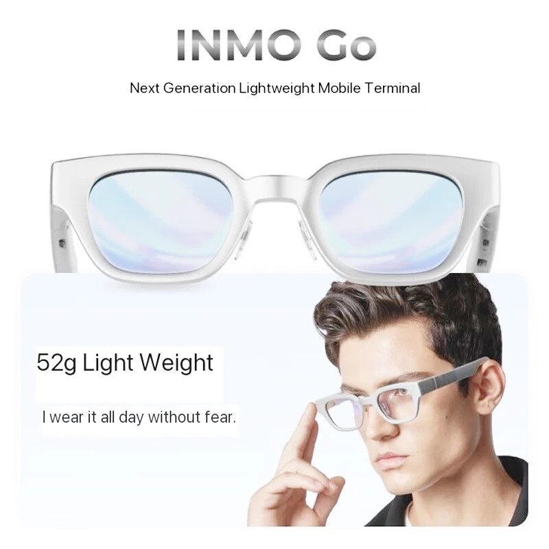 INMO Go AR Smart Glasses Wireless HD Ultra Lightwight 52g Personal AI ...