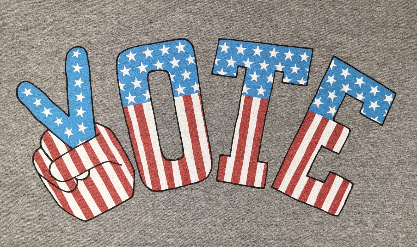 USA Made Vote Peace Sign Homage of Columbus Ohio Gray… - Gem