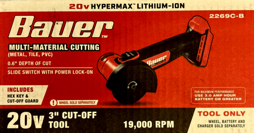 BRAND NEW BAUER 20V Cordless 3 in. Cut-Off Tool Saw (Tool Only) USA ...
