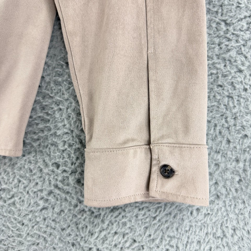 7 Diamonds Country Road Suede Shirt Jacket Mens Large Beige Long Sleeve ...