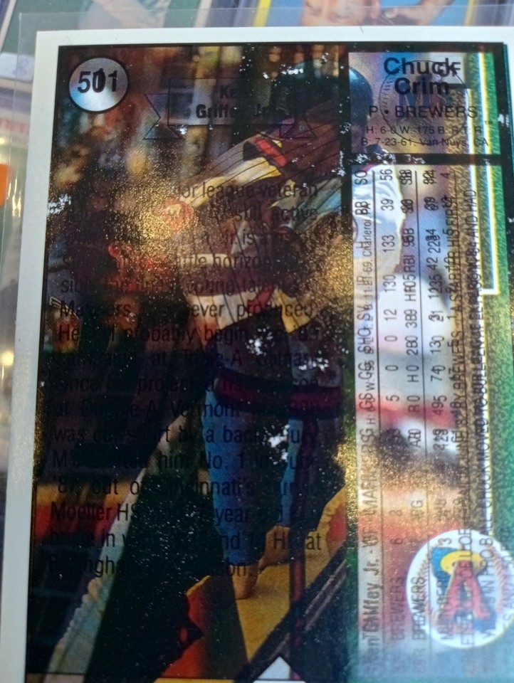 1989 Upper Deck Ken Griffey Jr. #1 Rookie RC, ERROR MISPRINT RARE ,Back ...