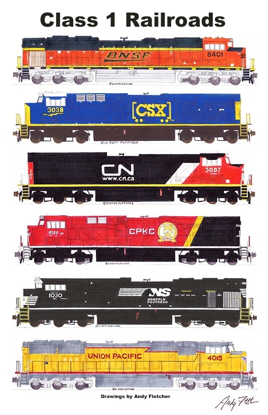 Class 1 Railroads 11"x17" Poster by Andy Fletcher signed | eBay