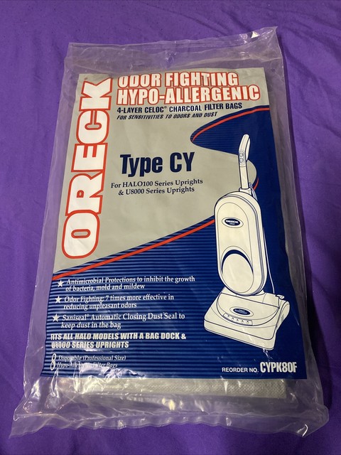 Oreck Type CY Vacuum Bags Halo 100 Upright & U8000 Series CYPK80F ONLY ...
