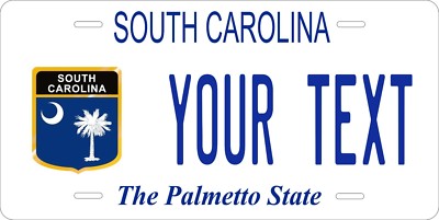 South Carolina Flag v License Plate Personalized Car Auto Bike Moped ...