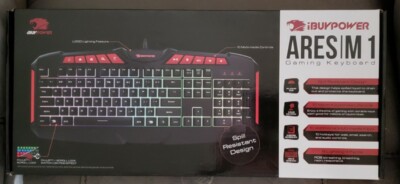iBuyPower Ares M1 Lighted Keyboard & Zeus E2 Lighted Gaming Mouse NIB ...