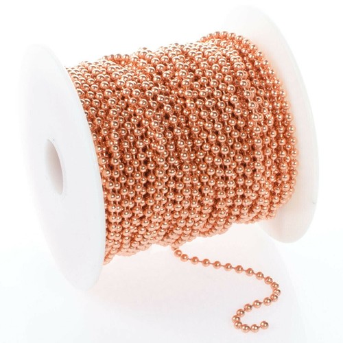 25 Feet 3.2mm #6 Pure COPPER BALL CHAIN BULK LOT ~ Made in USA + 25 ...