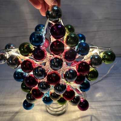 Christmas Tree Star Topper Multi Color Mini Bulb Shatterproof Ornaments ...