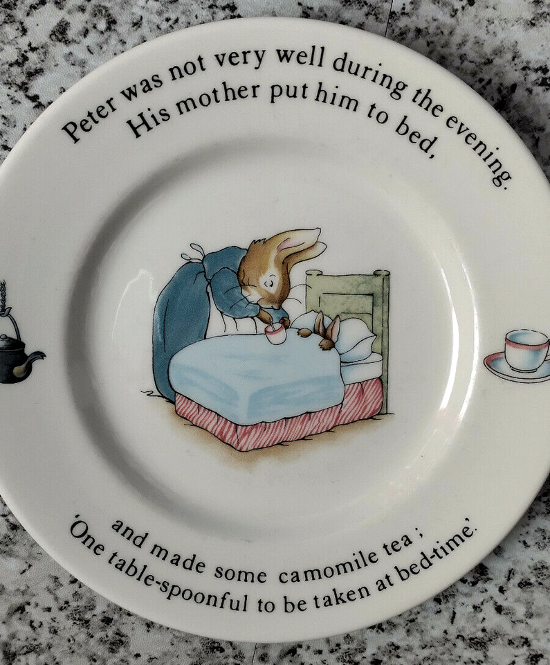 Wedgwood Beatrix Potter Peter Rabbit Tea Decorative Plate Poorly Peter ...