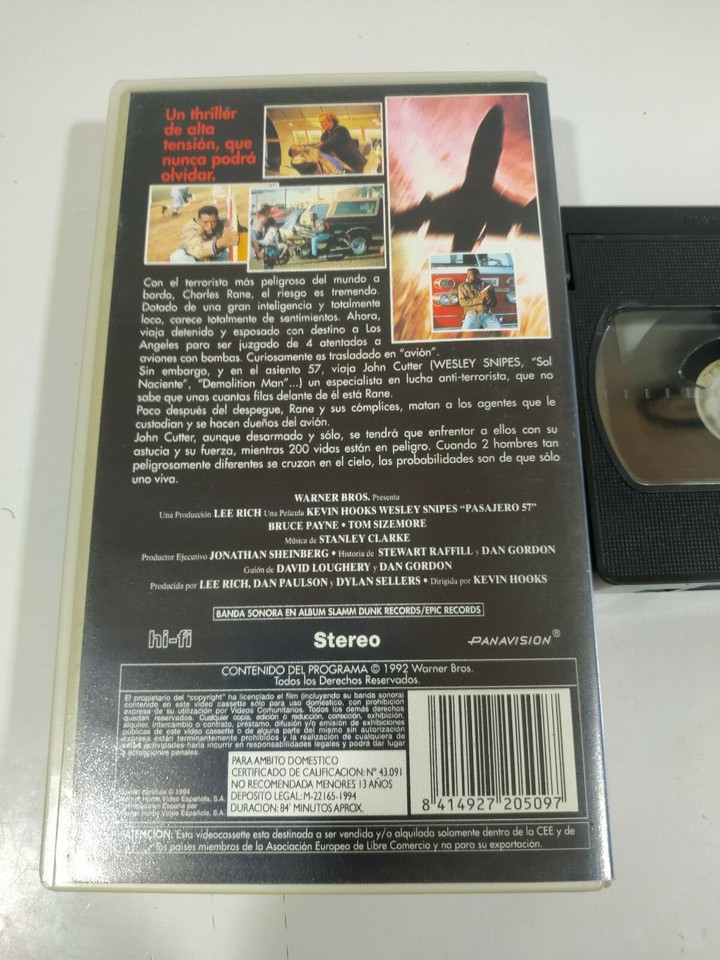 Passenger 57 Wesley Snipes - VHS Tape Spanish - 3T | eBay