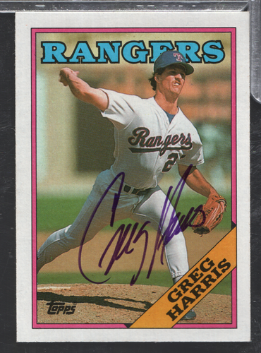 Greg Harris Rangers Autographed 1988 Topps #369 w/COA 021224NPCD286 | eBay