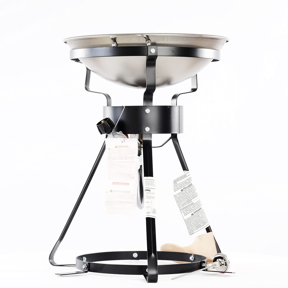 King Kooker 24WC 12" Portable Propane Outdoor Cooker with Wok, 18.5" L ...