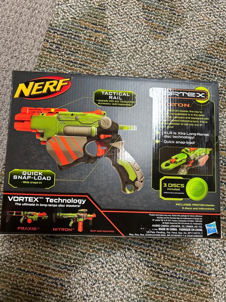 Sealed 2011 Hasbro Nerf Vortex Proton Long Range Disc Blaster Toy - New ...