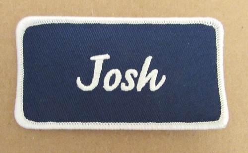 Name Josh Patch Sewn uniform personal patch EMBROIDERED | eBay