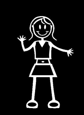 G6 GIRL WAVING - MY STICK FIGURE FAMILY CAR WINDOW STICKER DECAL | eBay ...