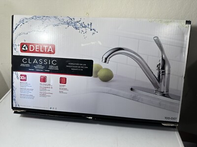 Delta Classic Kitchen Faucet 100-DST Chrome NEW OPEN BOX | eBay