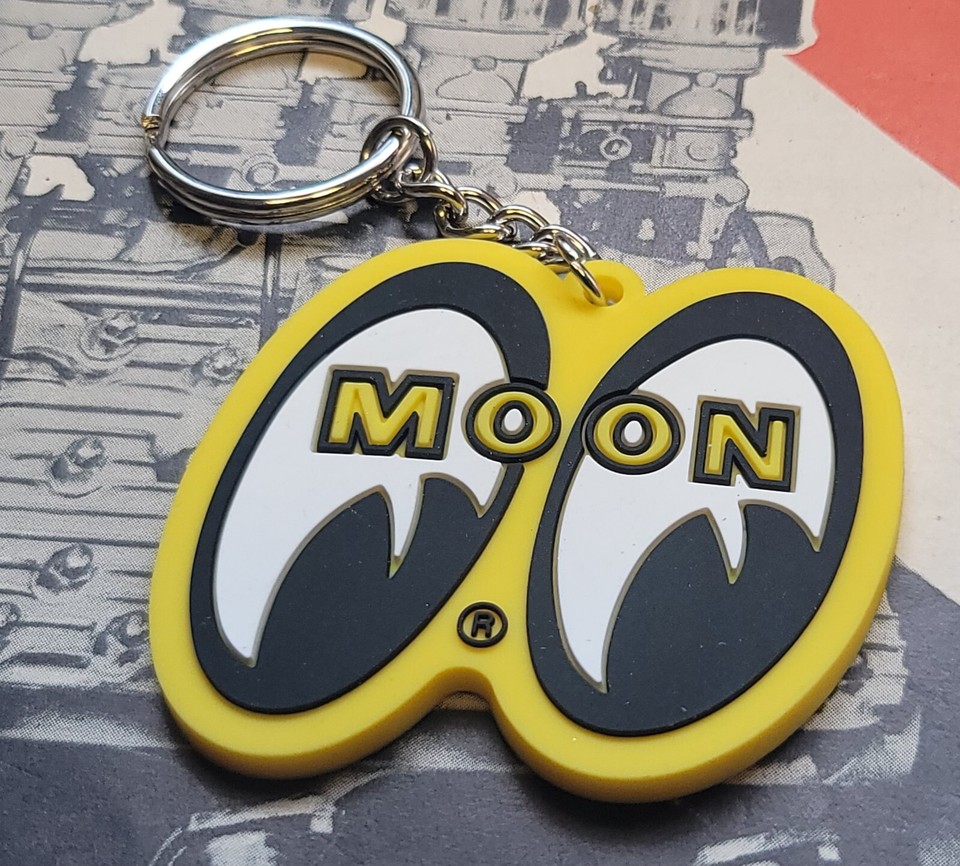 Moon Logo Keychain Mooneyes Hot Rod Custom Fob Key Chain Ring Eyeballs ...
