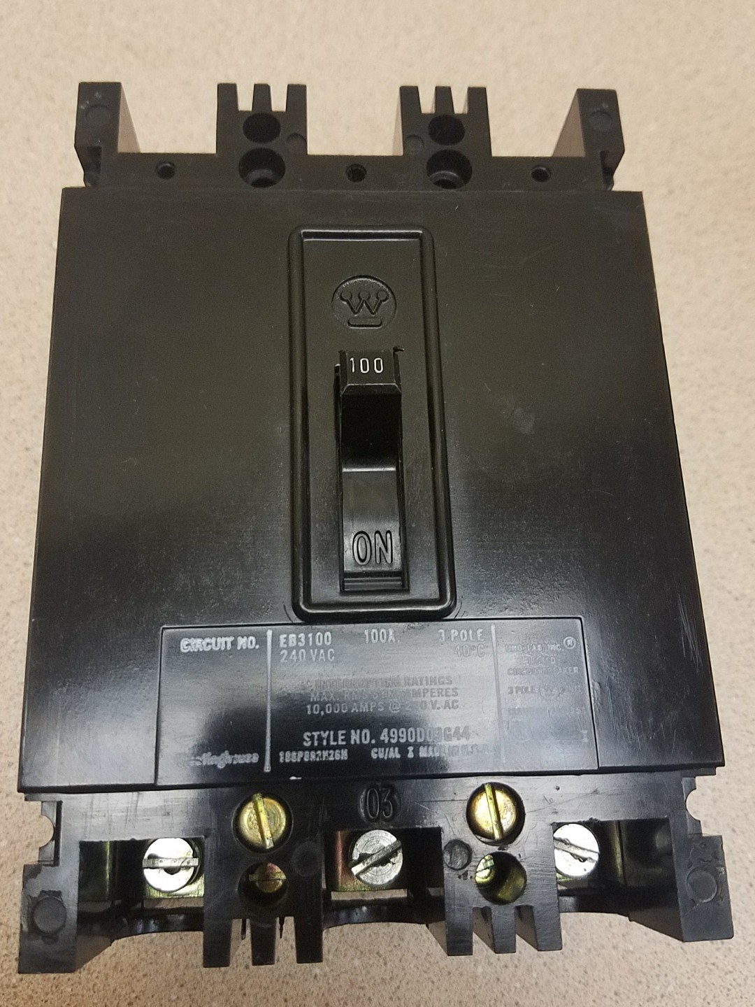 WESTINGHOUSE EB3100 CIRCUIT BREAKER 100A 3 pole | eBay