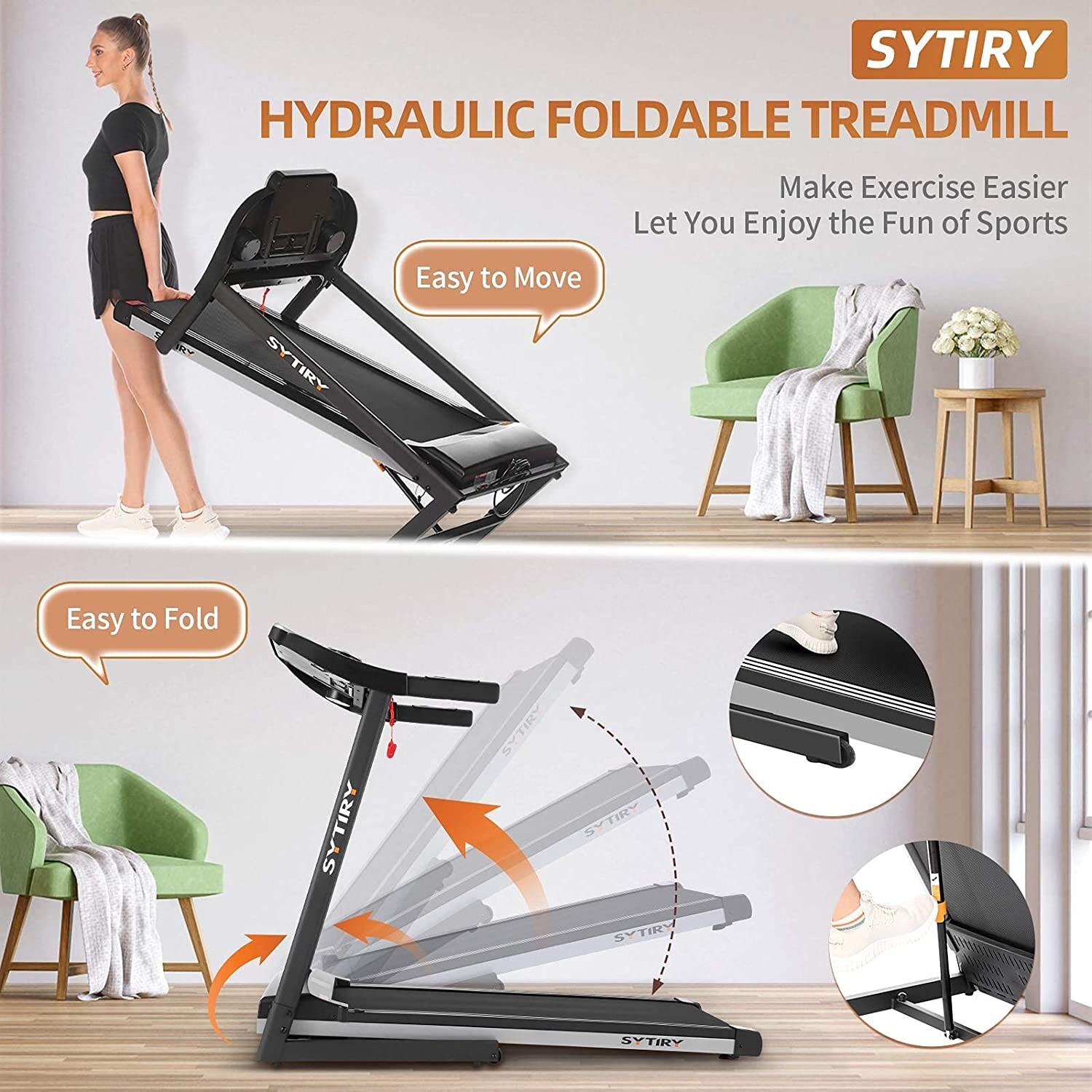 Treadmill 3.25 HP Electric Cardio Running Machine Incline Foldable for ...