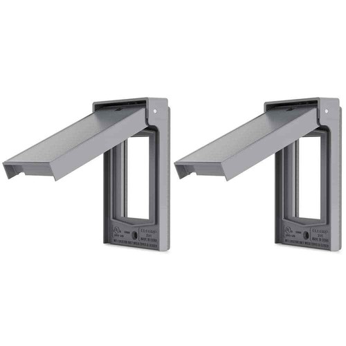 ELEGRP 1-Gang Weatherproof Wall Plate Outlet Cover Outdoor 2-pack Gray ...