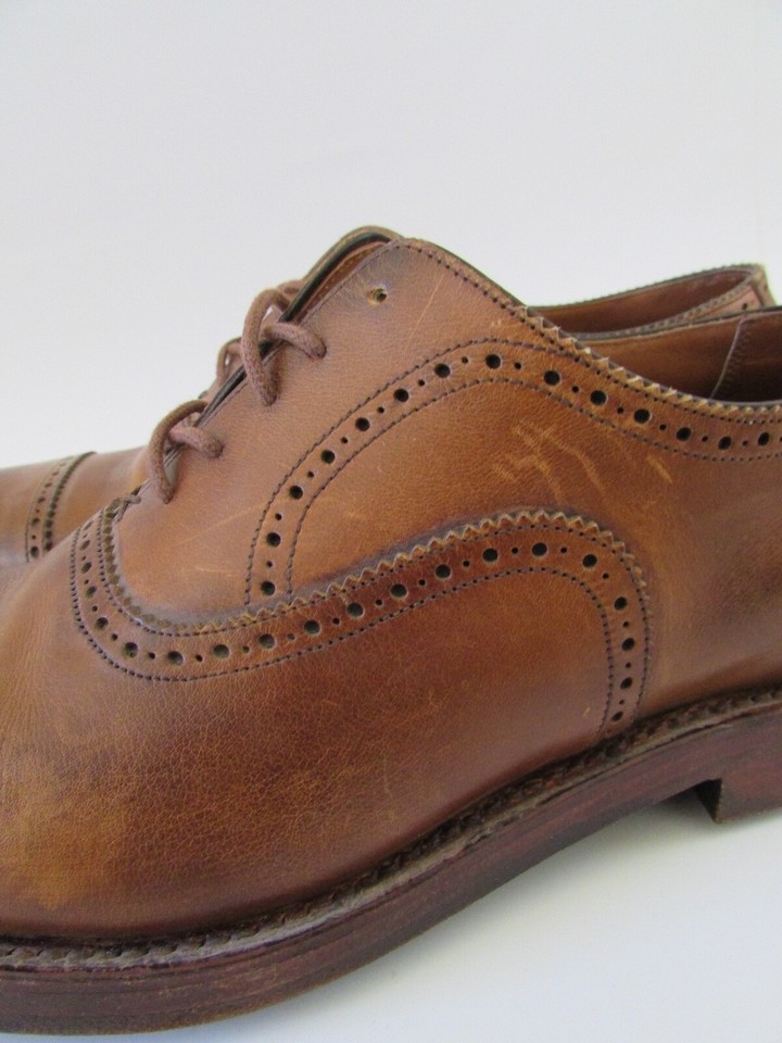 Barker Black Bespoke Leather Wing Tip Oxfords Handmade in England 10C ...