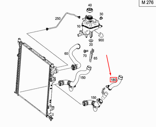 NEW MERCEDES-BENZ GLE W166 ENGINE COOLANT HOSE A1665010282 GENUINE | eBay