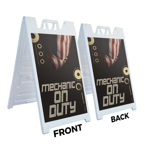 Mechanic On Duty Heavy Duty A-Frame Sidewalk Sign Professional Auto ...