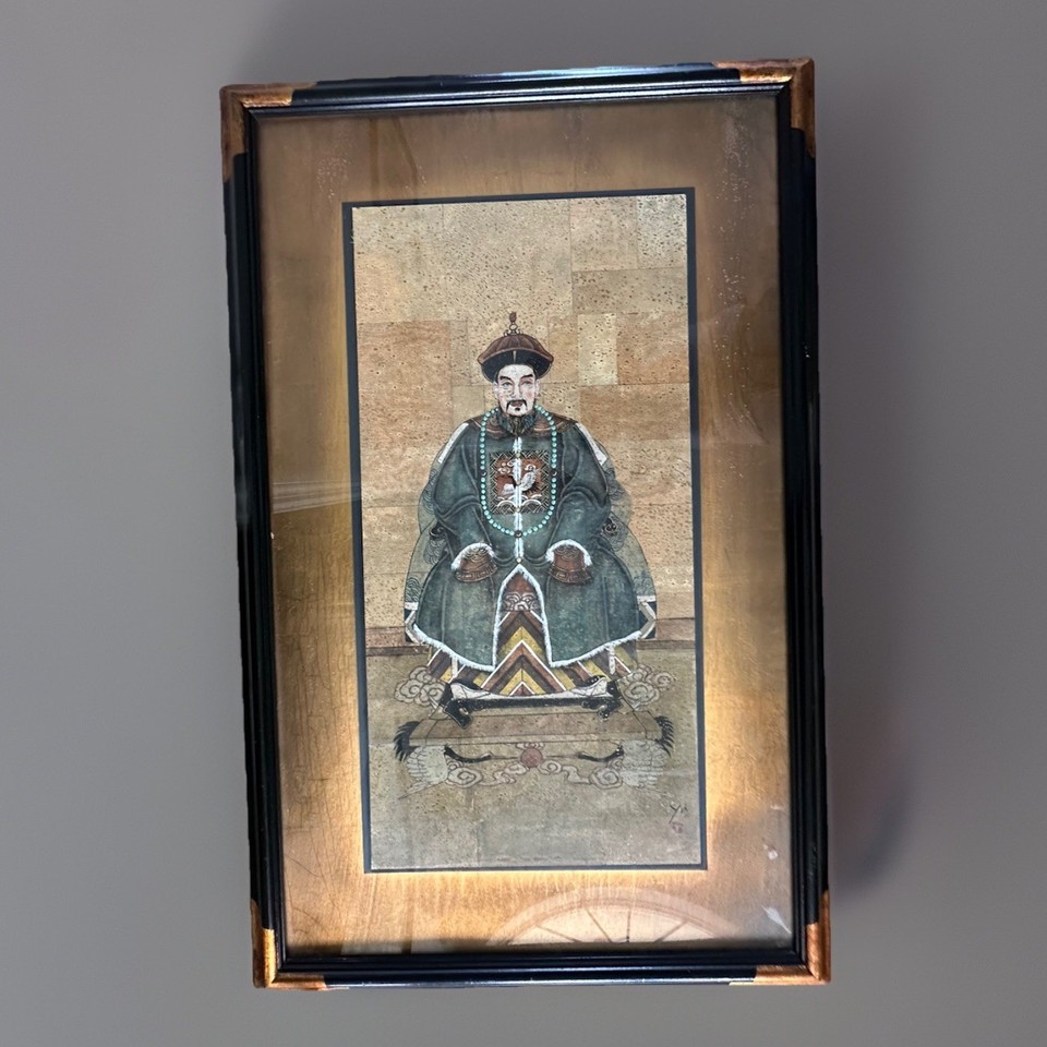 Qing Chinese Emperor, Empress Paintings Yu,,Chop Mark, Large Framed ...