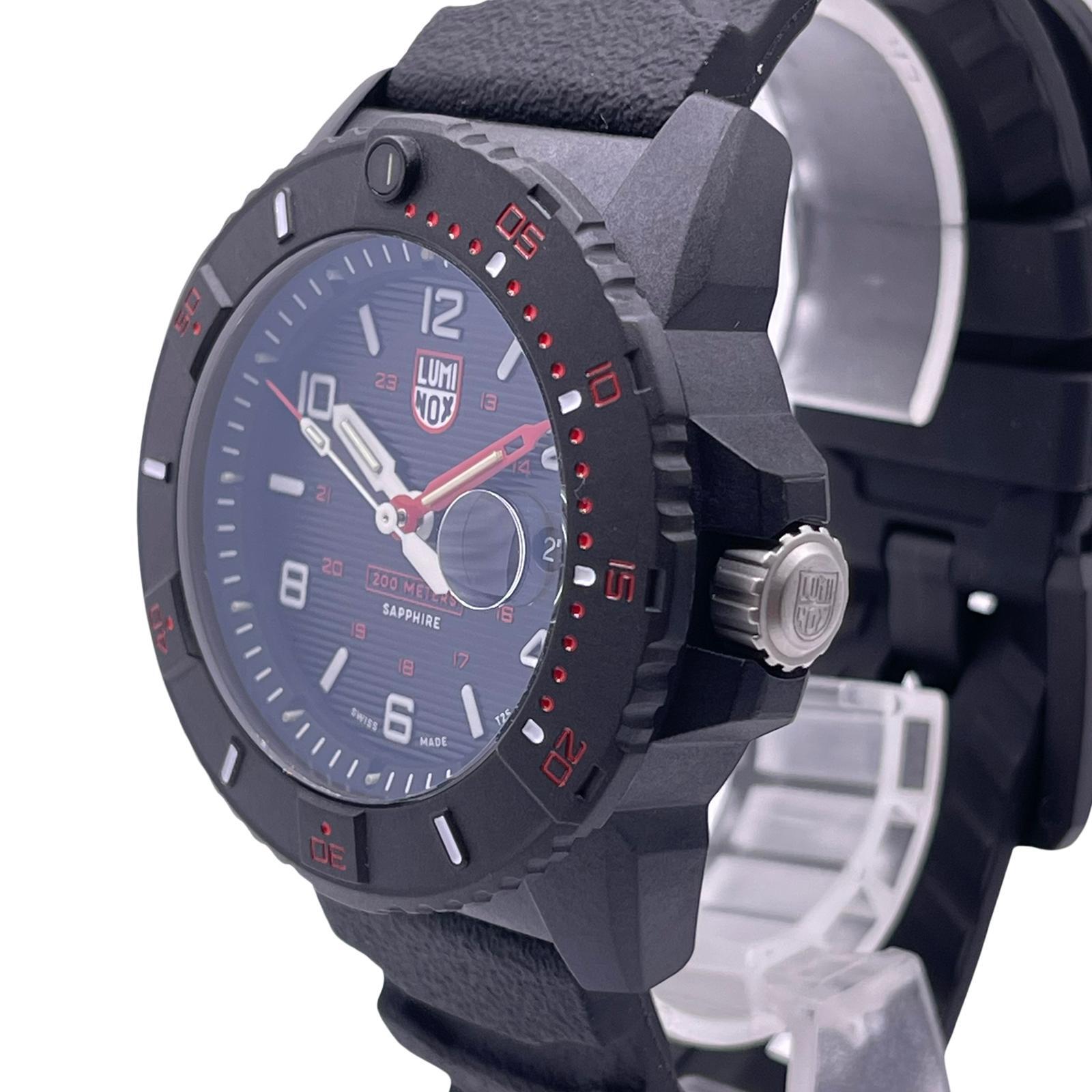 Luminox Navy Seal 45mm Carbon Black Dial Rubber Strap Men Quartz Watch ...