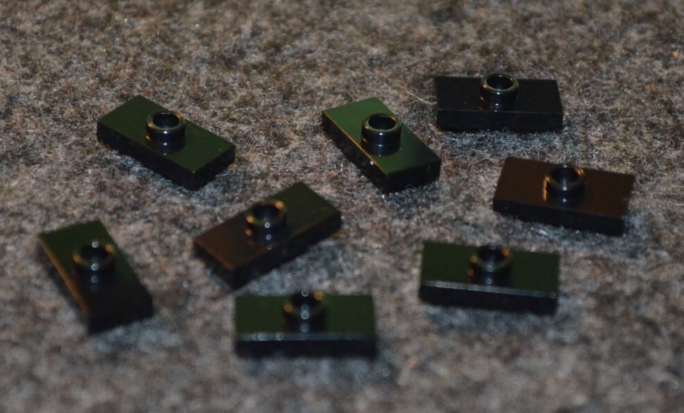 (8) 1x2 Black Smooth Tile w/ Center nub / Jumper Tile Bricks ~ New Lego ...
